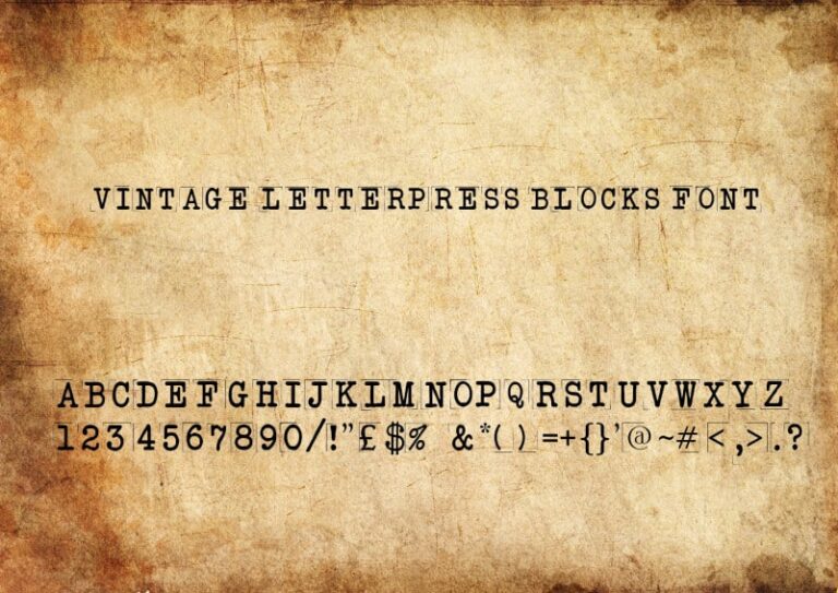 Vintage Letterpress Blocks Font – All Type Fonts