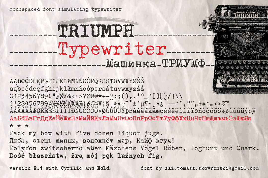 Triumph Typewriter Font – All Type Fonts